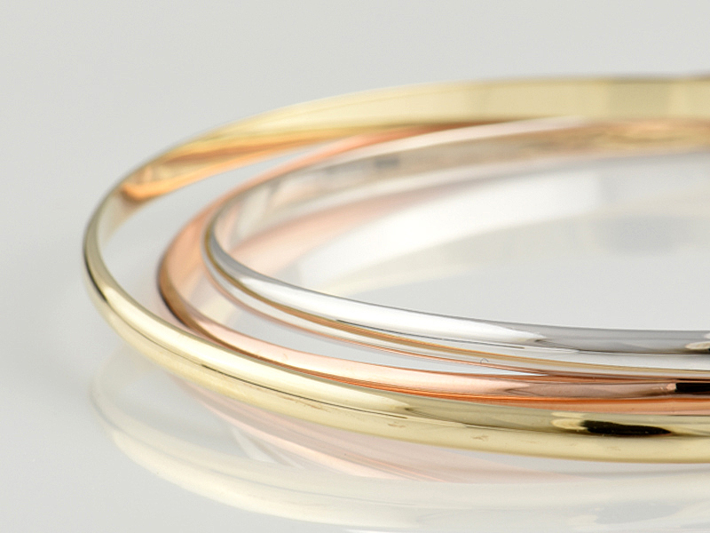 2279204 - Tri Colour Gold Bangle